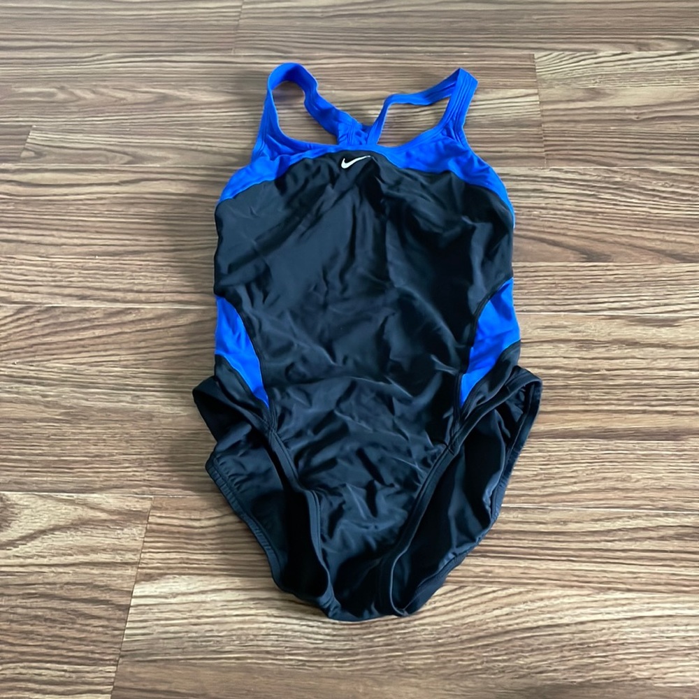 Nike Women’s One Piece Swimsuit Bathing Suit Blue Bla… - Gem